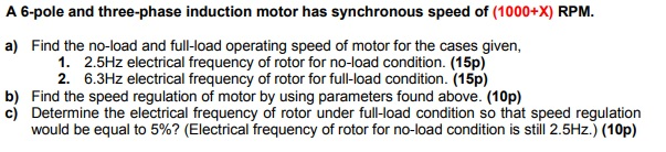 Solved X= 15 1000+15=1015 RPM I would appreciate if you | Chegg.com