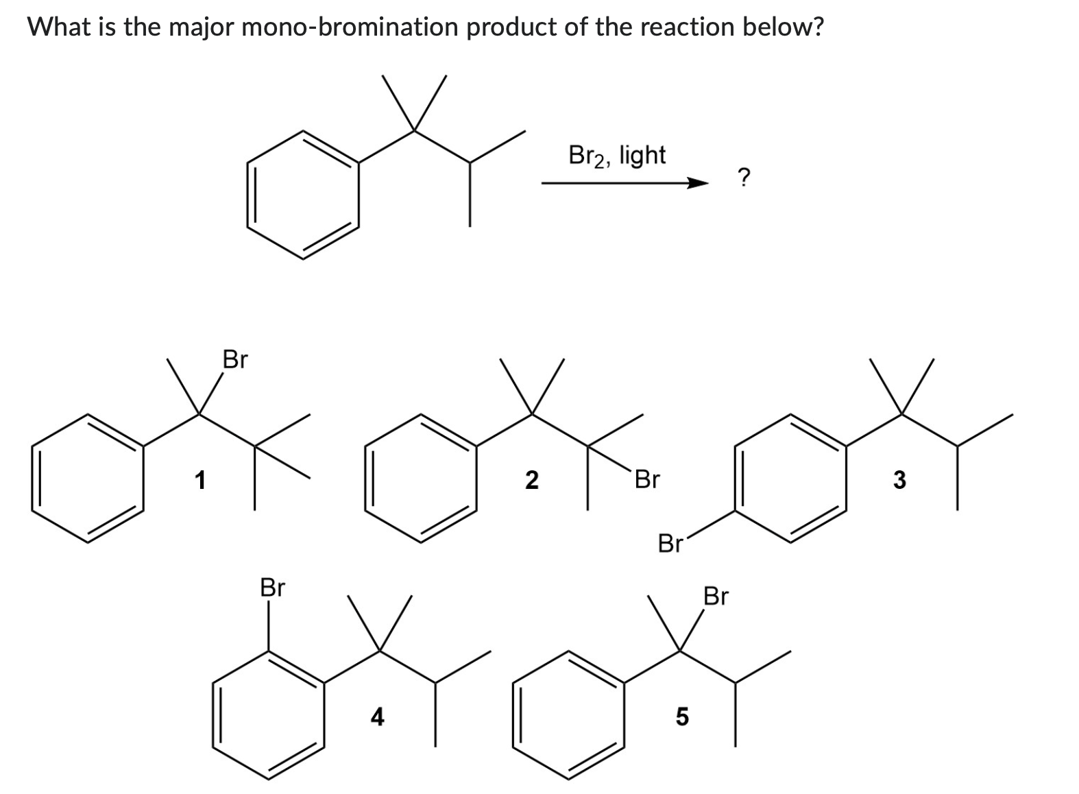 Solved What is the major mono-bromination product of the | Chegg.com