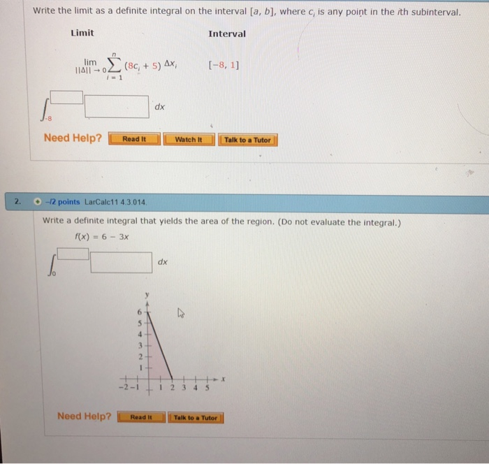 Solved Write the limit as a definite integral on the | Chegg.com