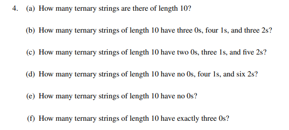 Solved 4 A How Many Ternary Strings Are There Of Length