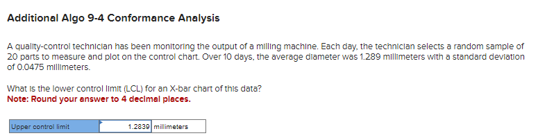 Solved Additional Algo 9-4 ﻿Conformance AnalysisA | Chegg.com