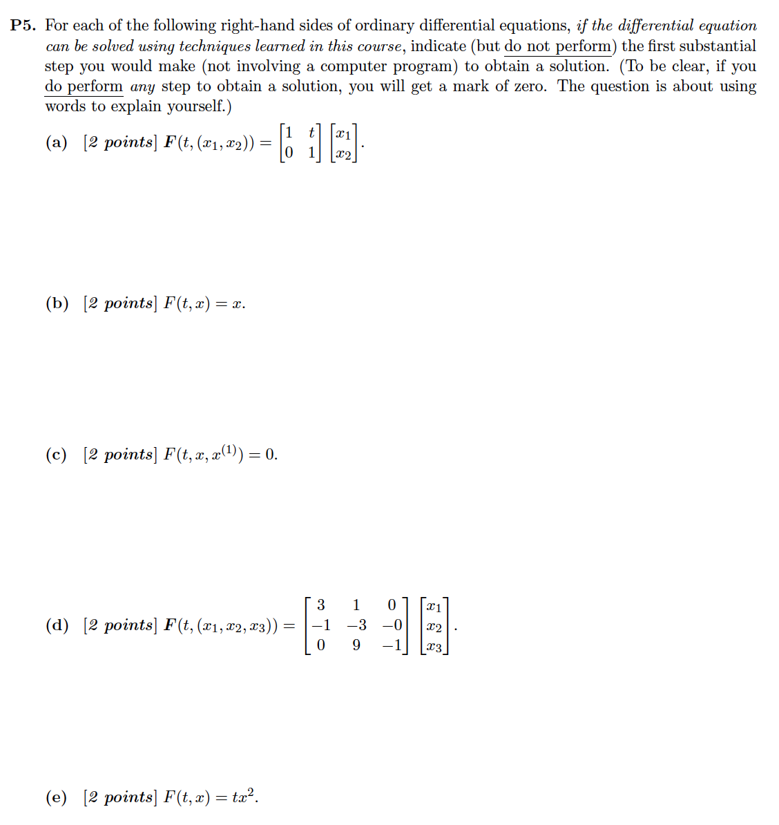 Solved 5. For each of the following right-hand sides of | Chegg.com