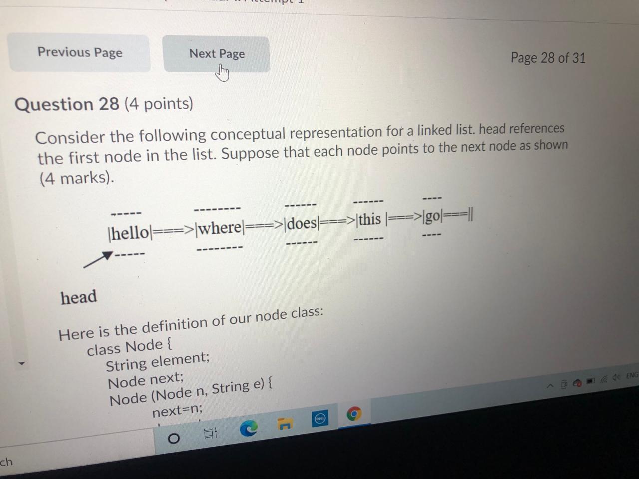 Solved Previous Page Next Page Page 28 of 31 Question 28 (4 | Chegg.com