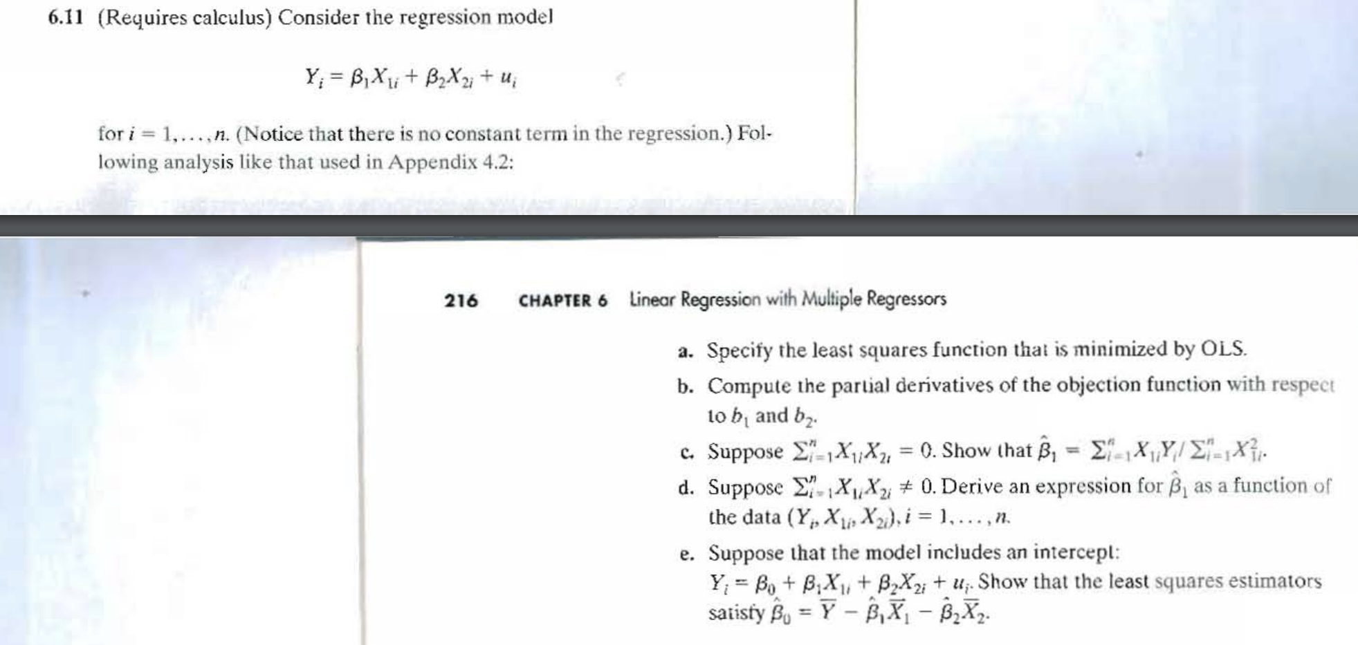Solved 6.11 (Requires calculus) Consider the regression | Chegg.com