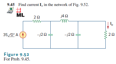 Solved 9.45 Find current Io in the network of Fig. 9.52. Q) | Chegg.com