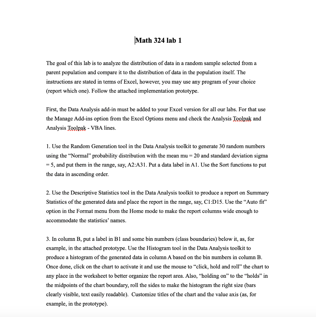 Solved Math 324 lab 1 The goal of this lab is to analyze the | Chegg.com