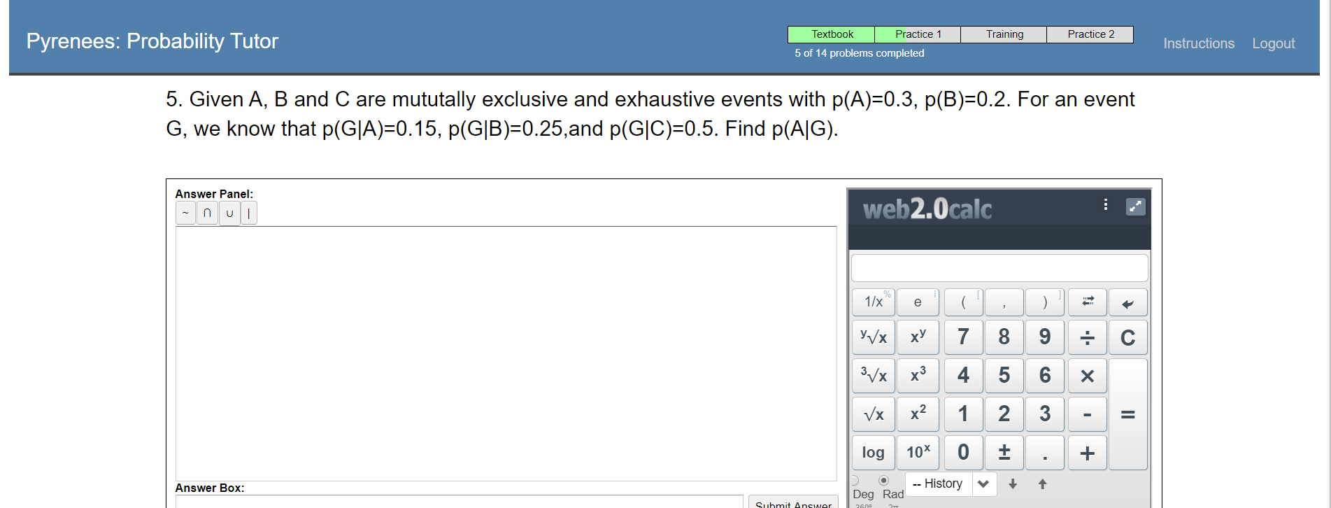 Solved Pyrenees: Probability Tutor Training Practice 2 | Chegg.com