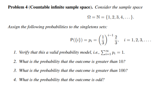 Solved Problem 4 (Countable infinite sample space). Consider | Chegg.com