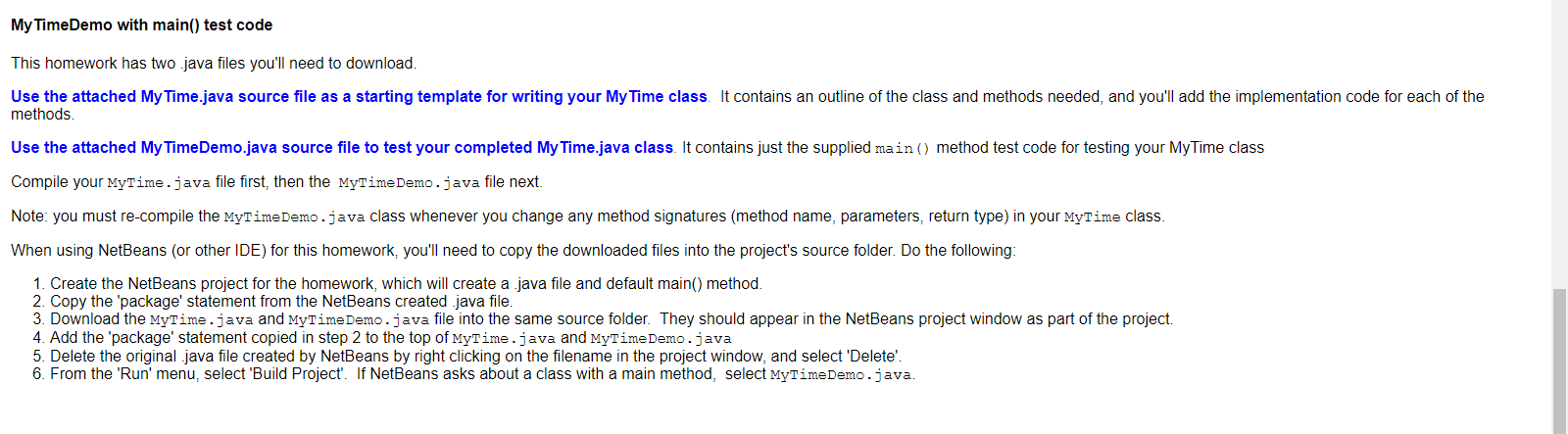 Solved MyTime class Skills Basic Java class | Chegg.com