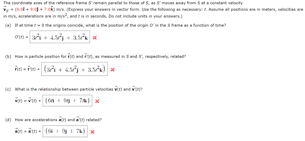 The coordinate axes of the reference frame S' remain | Chegg.com