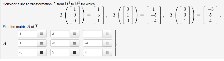 Solved Consider a linear transformation T from R3 to R3 for | Chegg.com