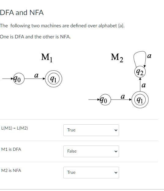 DFA and NFA The following two machines are defined | Chegg.com