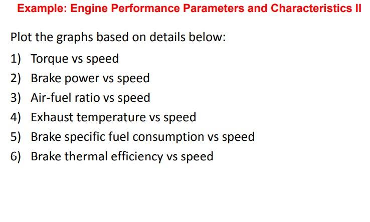 Example: Engine Performance Parameters and | Chegg.com