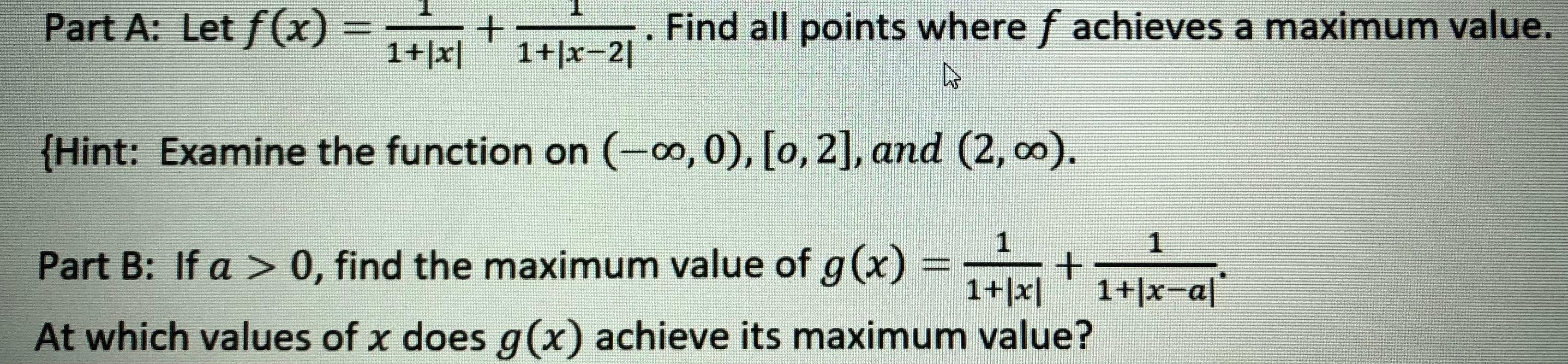 Solved Part A: Let f(x) 1+|x + 1+(x-2) Find all points where | Chegg.com