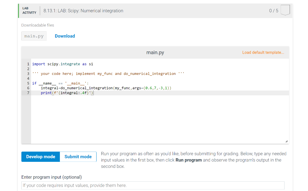 Solved 8.13 LAB: Scipy: Numerical integration The | Chegg.com