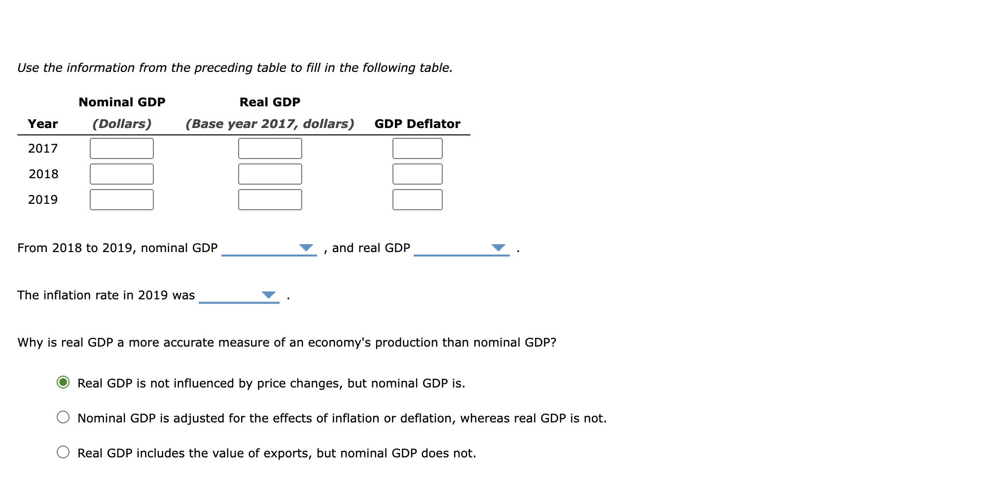 Solved 5. Real versus nominal GDP Consider a simple economy | Chegg.com