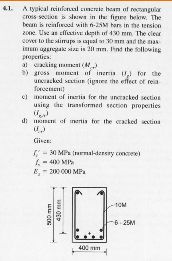 Solved A typical reinforced concrete beam of rectangular | Chegg.com