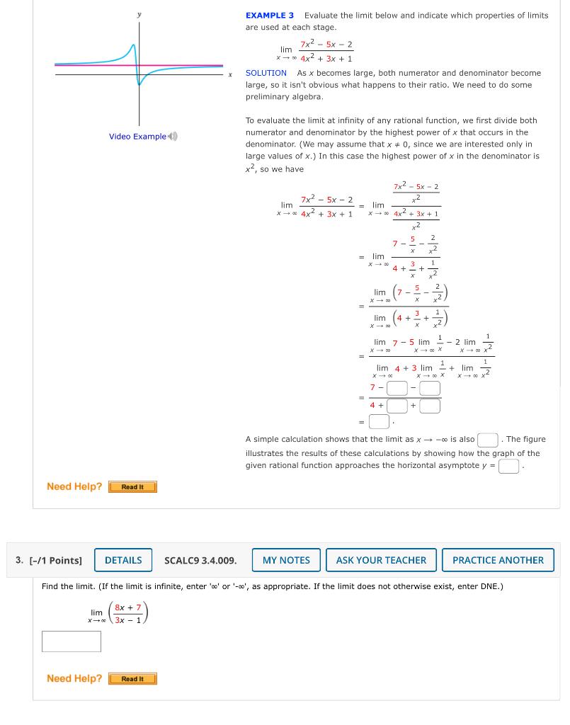 Solved EXAMPLE 3 Evaluate the limit below and indicate which | Chegg.com