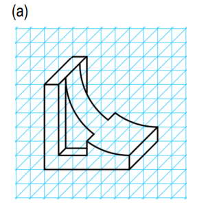 Solved Sketch isometric view based on the given cabinet | Chegg.com