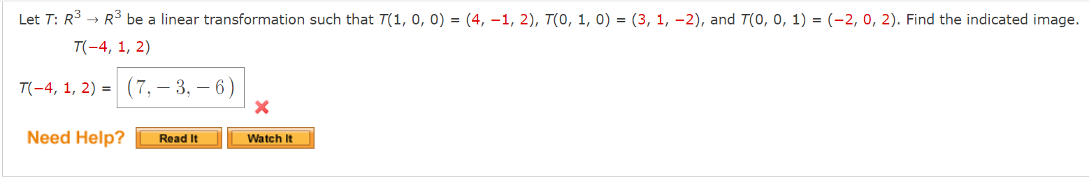 Solved Let T R³ → R³ Be A Linear Transformation Such That