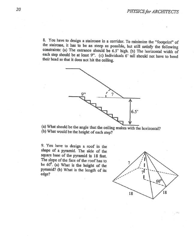 Solved 20 PHYSICS for ARCHITECTS 8. You have to design a | Chegg.com