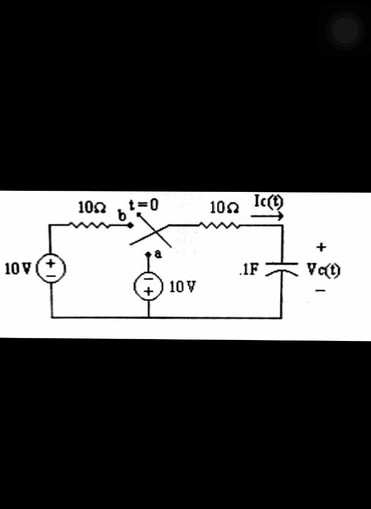Solved Determine Step 1: The value of VC(0-), Step 2: The | Chegg.com