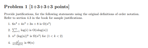 Solved Provide justifications, for the following statements | Chegg.com