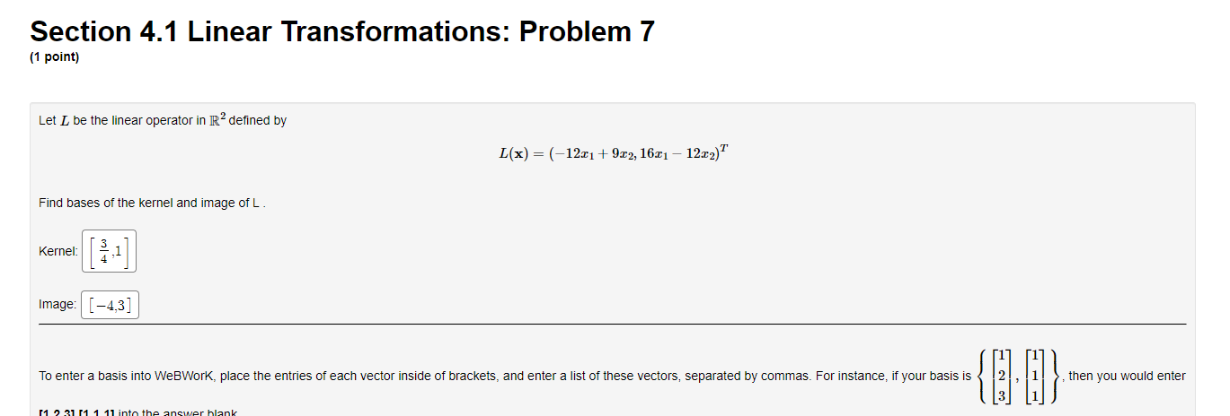 Solved Section 4 1 Linear Transformations Problem 3 1
