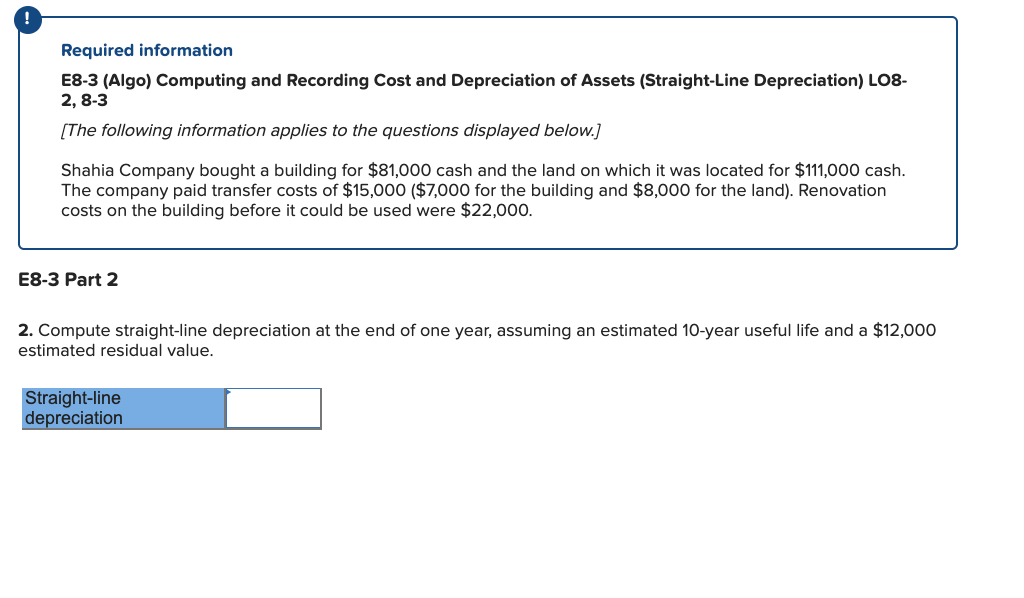 Solved Required information E8-3 (Algo) Computing and | Chegg.com