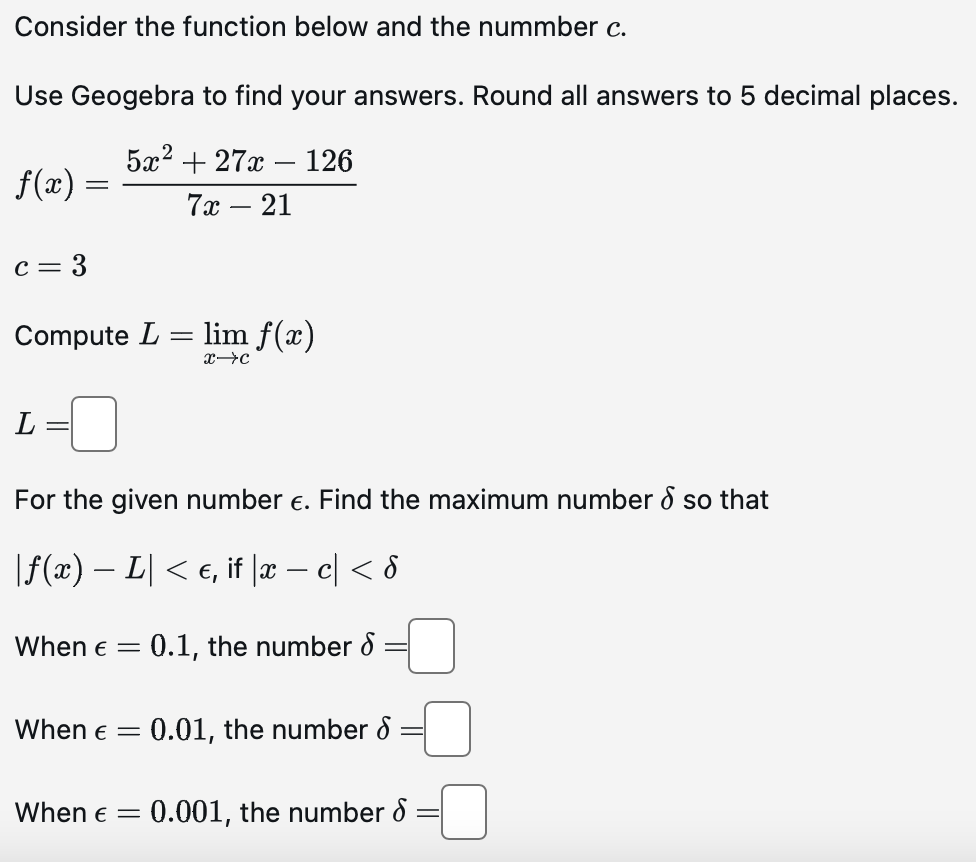 Solved Consider the function below and the nummber c. Use | Chegg.com