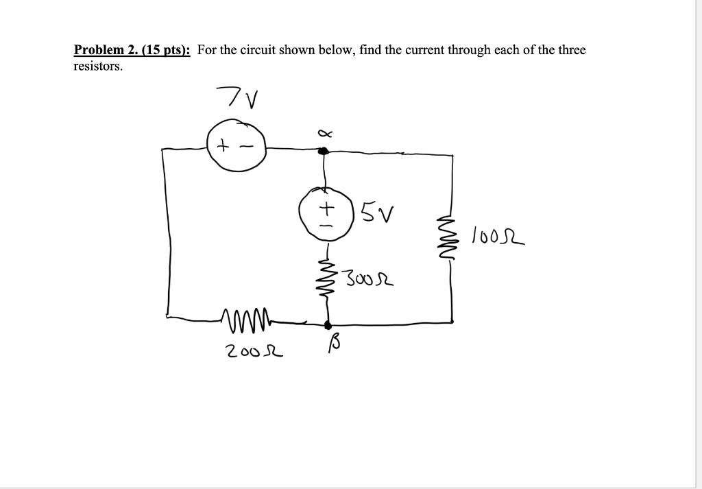 Solved Problem 2. (15 pts): For the circuit shown below, | Chegg.com