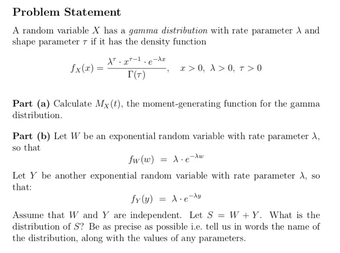 Solved Problem Statement A randon variable X has a lamina | Chegg.com