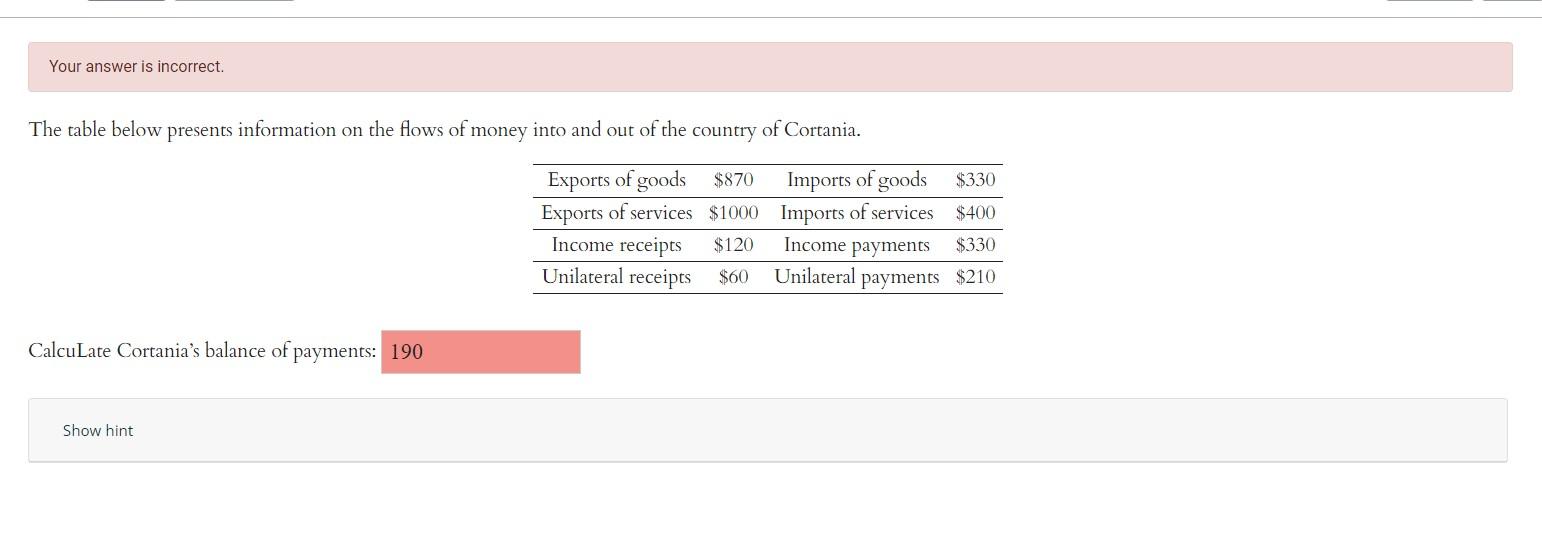 Solved The table below presents information on the flows of | Chegg.com