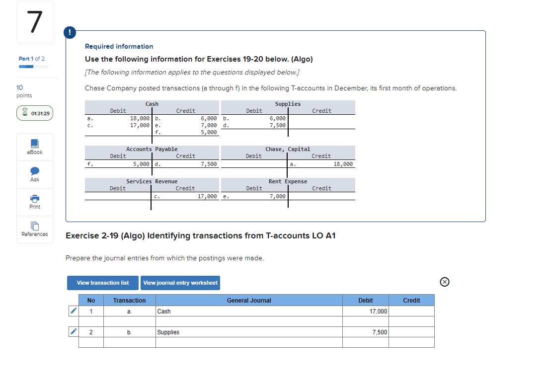 Solved 7 Part 1 of 2 Required information Use the following | Chegg.com