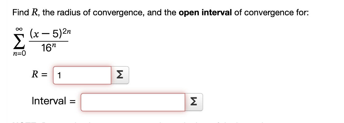 Solved Find R, the radius of convergence, and the open | Chegg.com