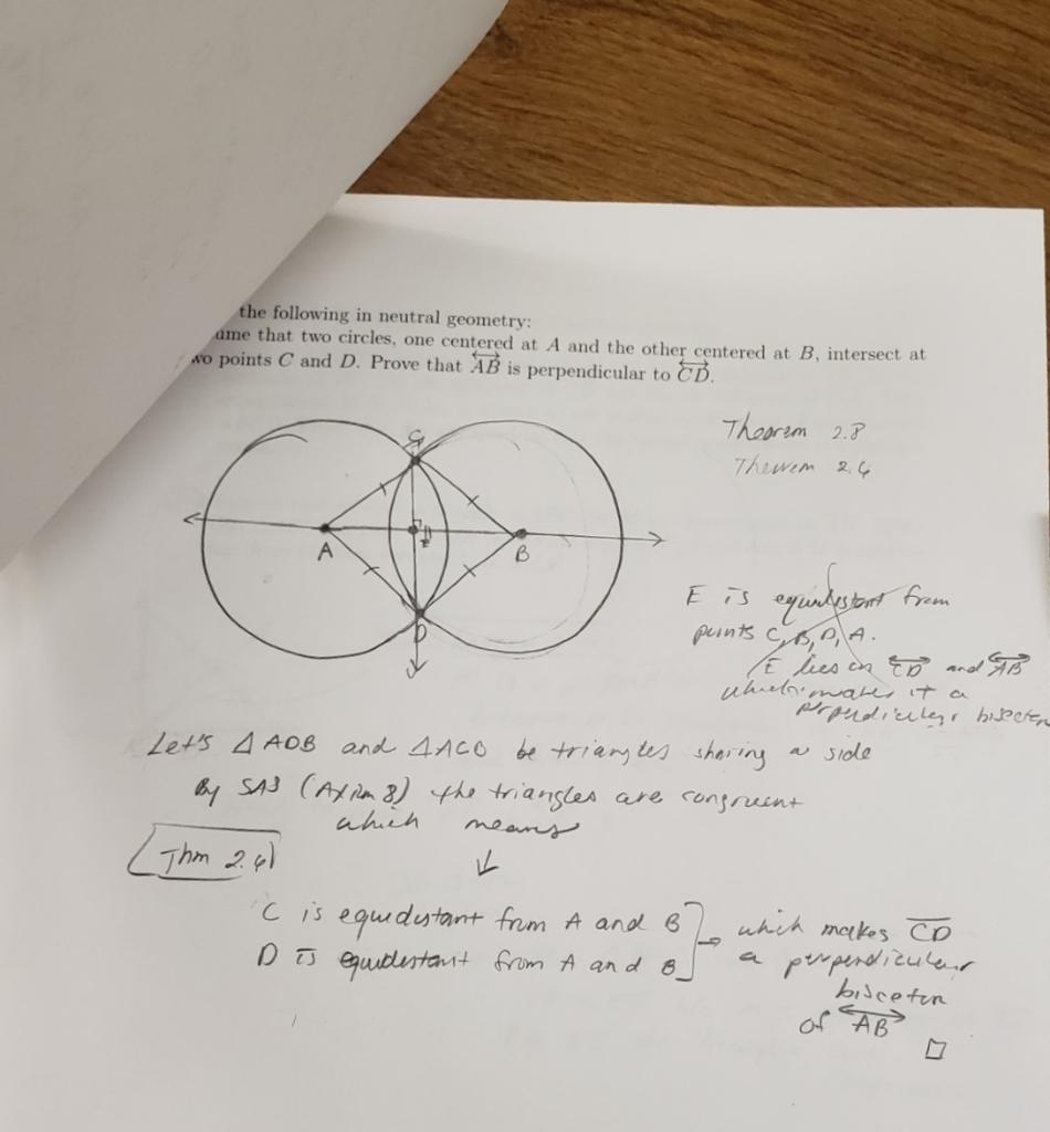 Solved Prove the following in neutral geometry: Assume that | Chegg.com