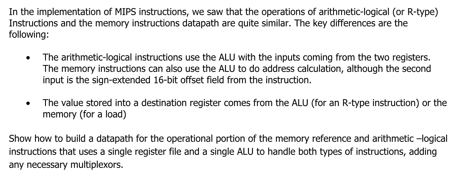 In the implementation of MIPS instructions, we saw | Chegg.com
