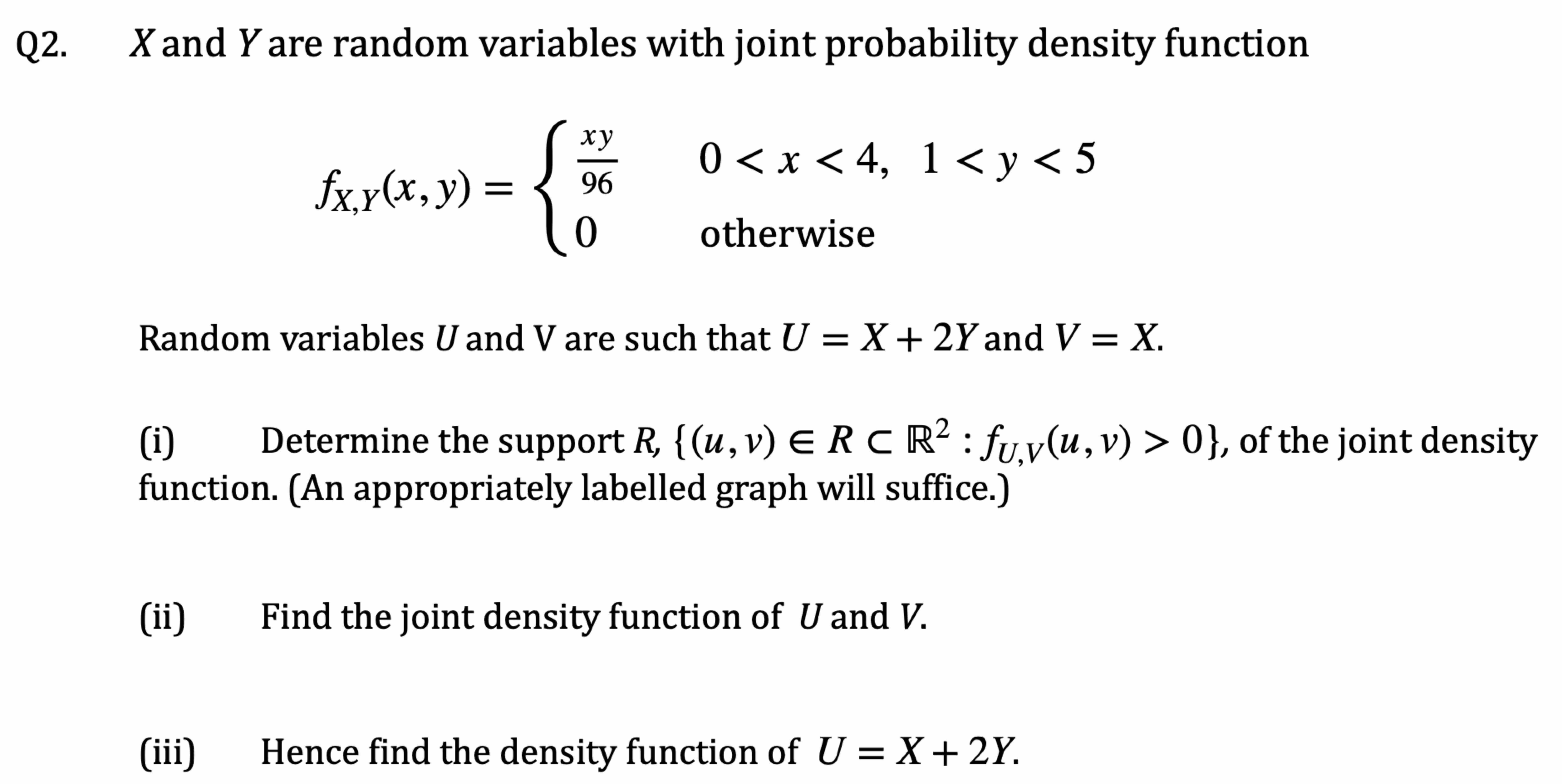 Solved Q2. ,x ﻿and Y ﻿are random variables with joint | Chegg.com