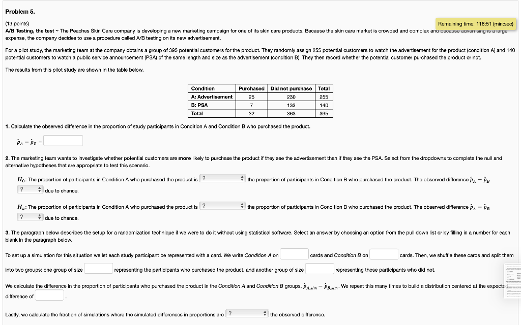 Solved Problem 5. (13 points) Remaining time: 118:51 | Chegg.com