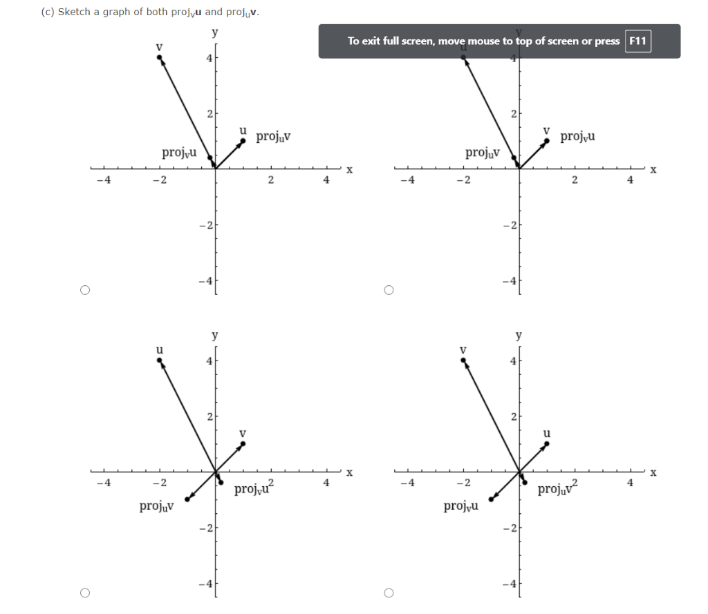 Solved Find projvu, find projuv, and sketch a graph of both | Chegg.com