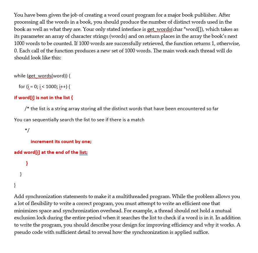 You have been given the job of creating a word count | Chegg.com