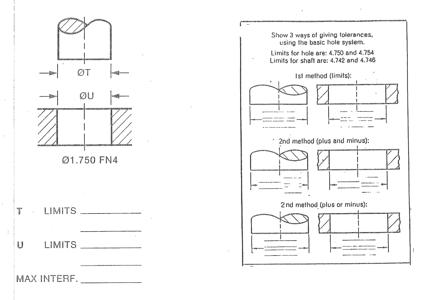 Solved Show 3 ways of giving tolerances, using the basic | Chegg.com