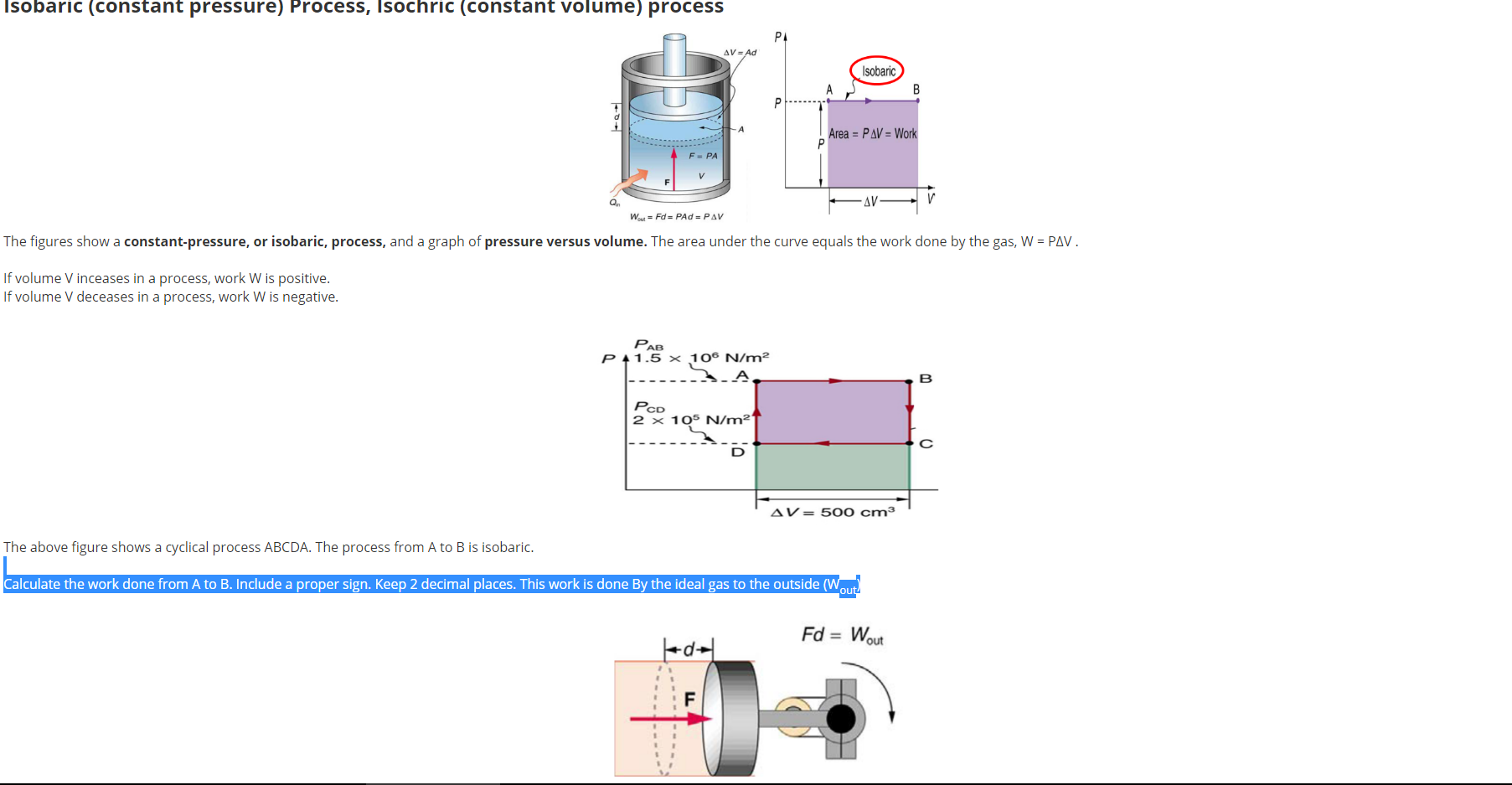 Solved Isobaric (constant pressure) Process, Isochric | Chegg.com