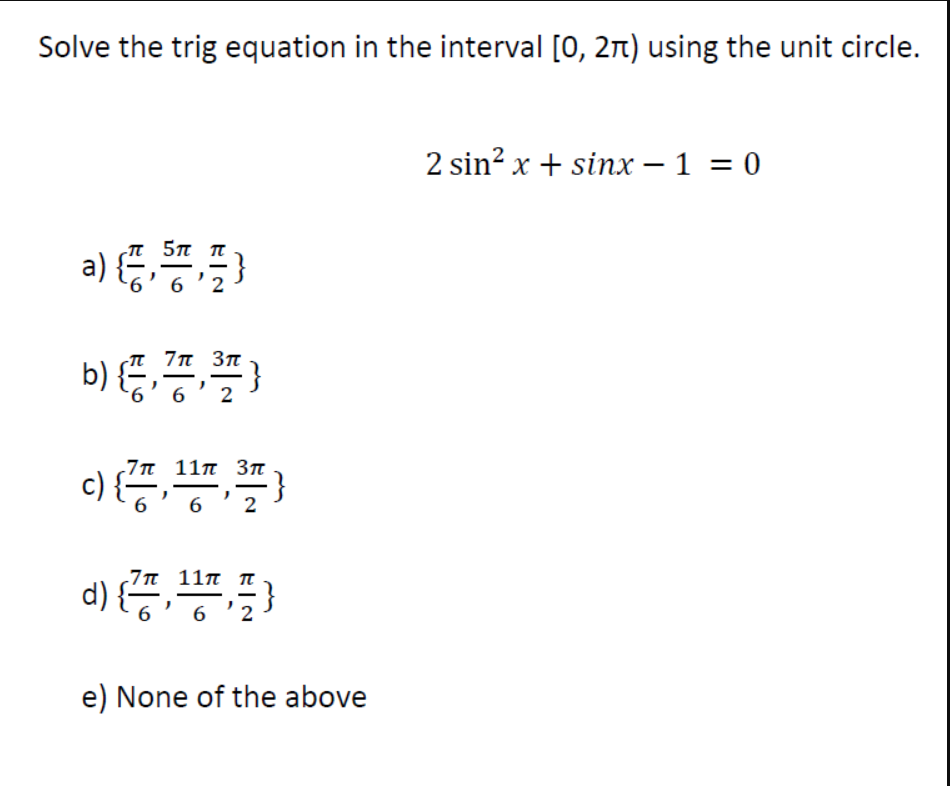 Solved Solve the trig equation in the interval [0, 2t) using | Chegg.com