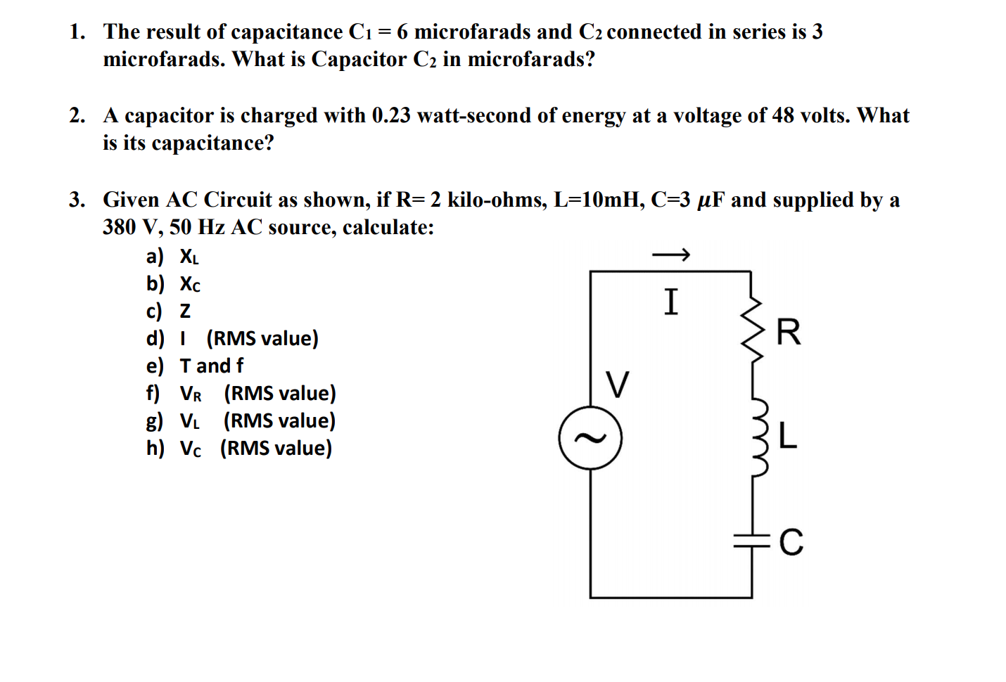 Solved 1. The result of capacitance C1=6 microfarads and C2 | Chegg.com
