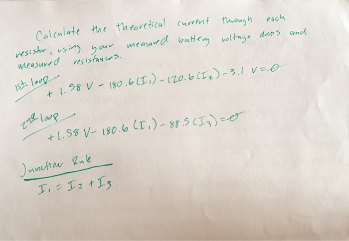 Solved Calculate the theoretical current through each | Chegg.com