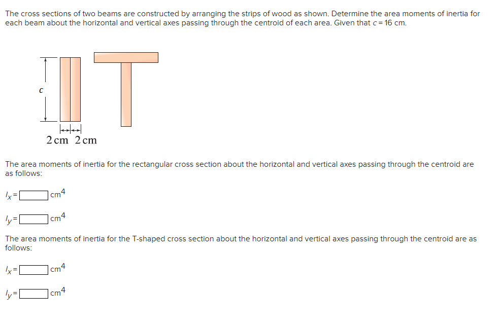 Solved The cross sections of two beams are constructed by | Chegg.com