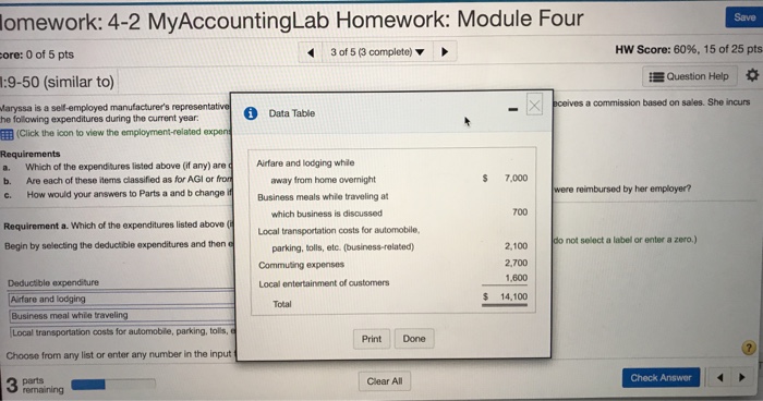 Solved Save lomework: 4-2 MyAccountingLab Homework: Module | Chegg.com