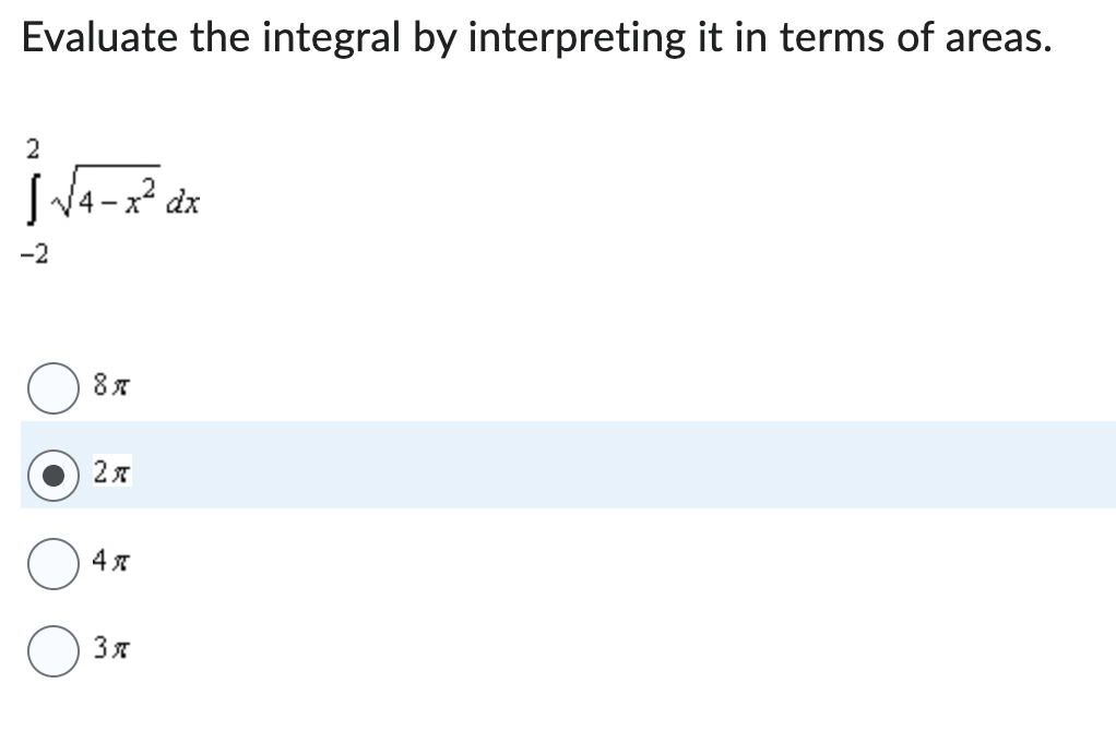 Solved Evaluate the integral by interpreting it in terms of | Chegg.com