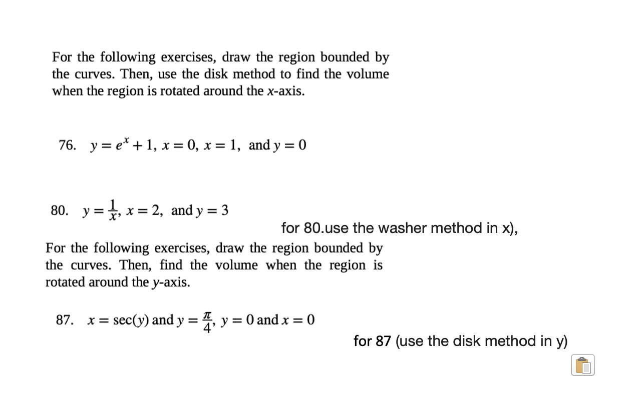 Solved For the following exercises, draw the region bounded | Chegg.com